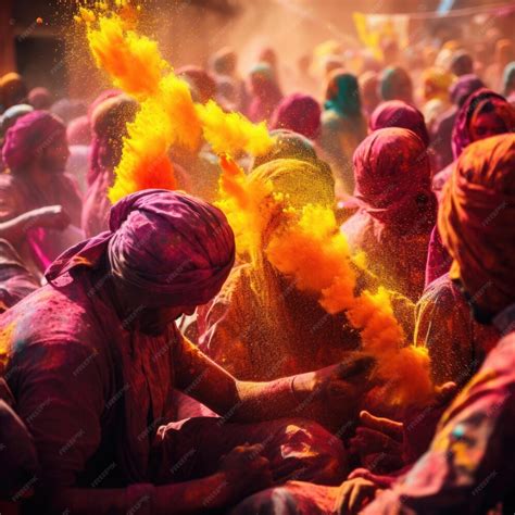 Premium Photo Document The Vibrant Burst Of Colors As People Engage