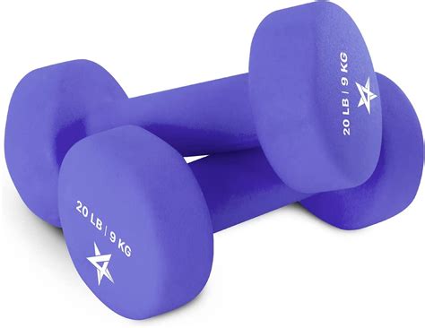 Yes4all 20 Lbs Neoprene Dumbbells With Non Slip Grip Medium Dark Blue