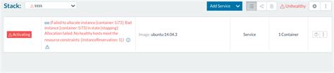 Ubuntu Dockerrancher No Healthy Hosts Meet The Resource Constraints Stack Overflow