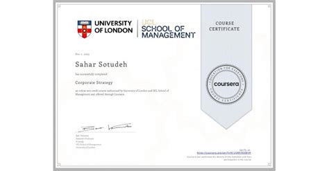 sahar sotudeh on linkedin completion certificate for corporate strategy
