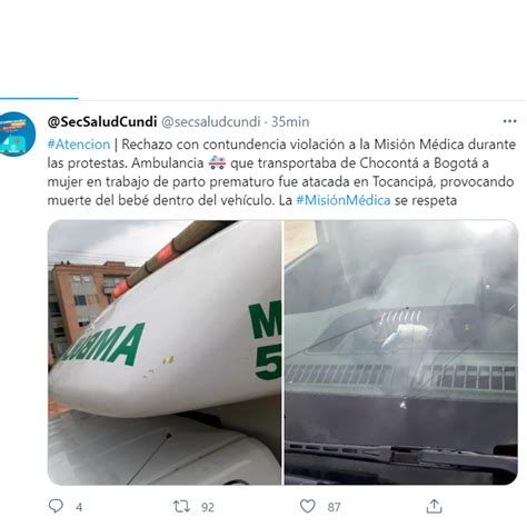Ambulancia Que Transportaba A Una Mujer En Trabajo De Parto Fue Atacada En Tocancipá El Bebé