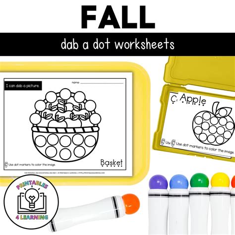 Fall Dot Marker Printables Task Cards And Full Page Activities Etsy