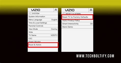 How To Reset Vizio Tv With And Without A Remote Tech Boltify