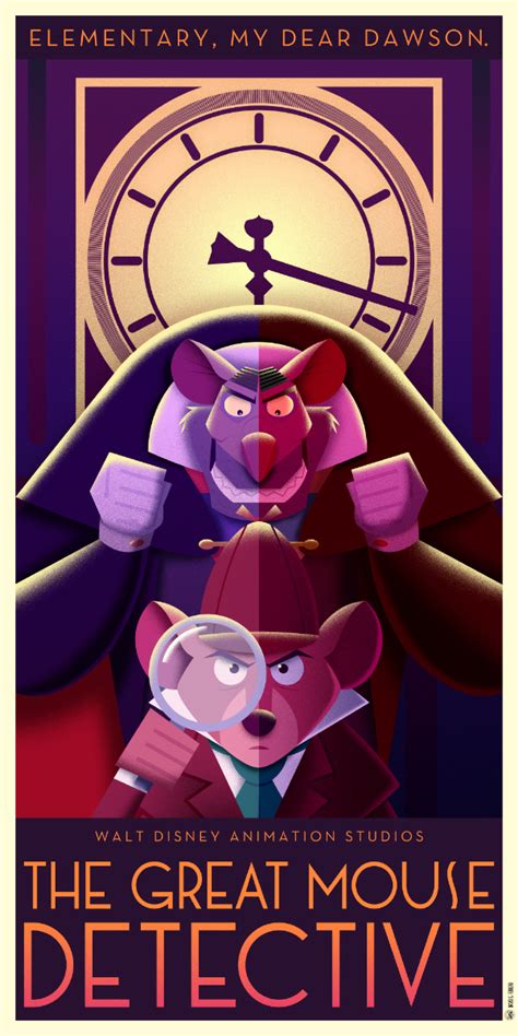 The Great Mouse Detective Art Deco Poster By Davidgferrero On Deviantart