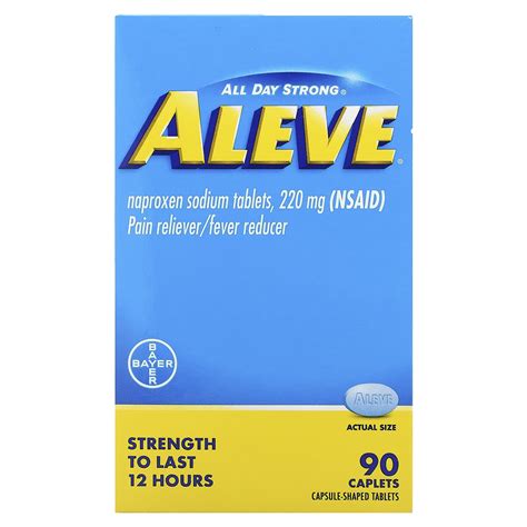 Aleve Naproxen Sodium Tablets 220 Mg 90 Caplets