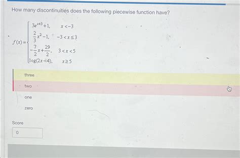 Solved How Many Discontinuities Does The Following Piecewise