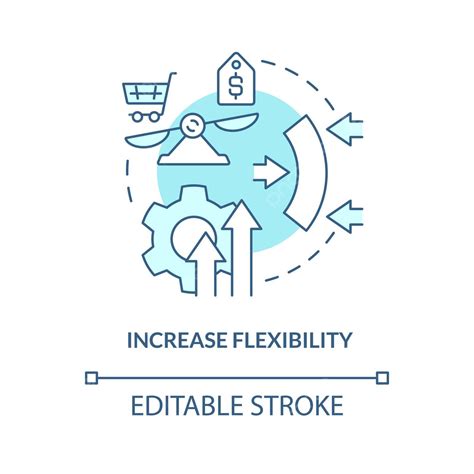 Increase Flexibility Turquoise Concept Icon Logistics Art Drawing
