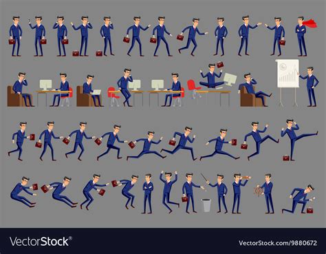 Set Of Business People Large Royalty Free Vector Image