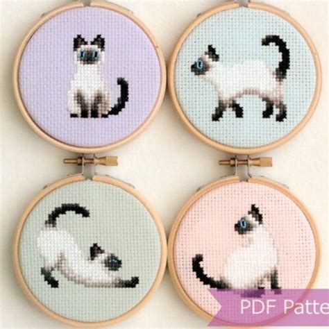 Siamese Cat Cross Stitch Pattern Bundle Siamese Cat Etsy