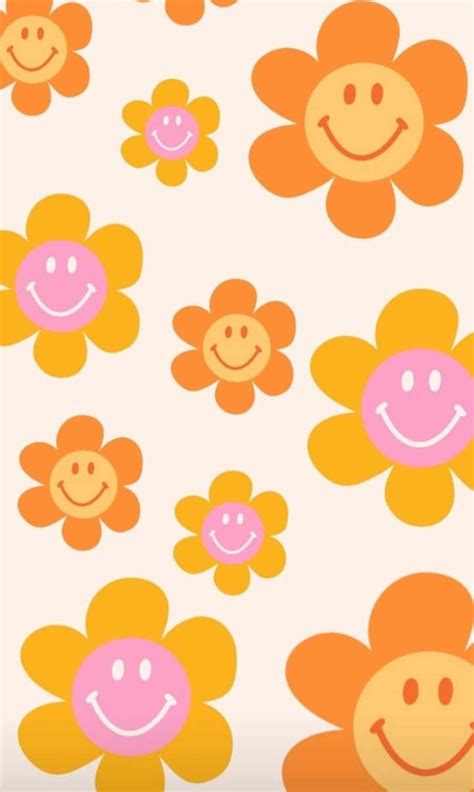 Download Smiling Flower Pattern Wallpaper