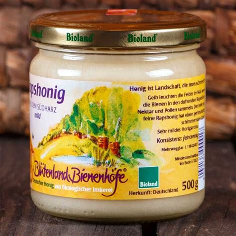 Rapshonig 500g Aus Bioland Imkerei Regionaler Biohonig
