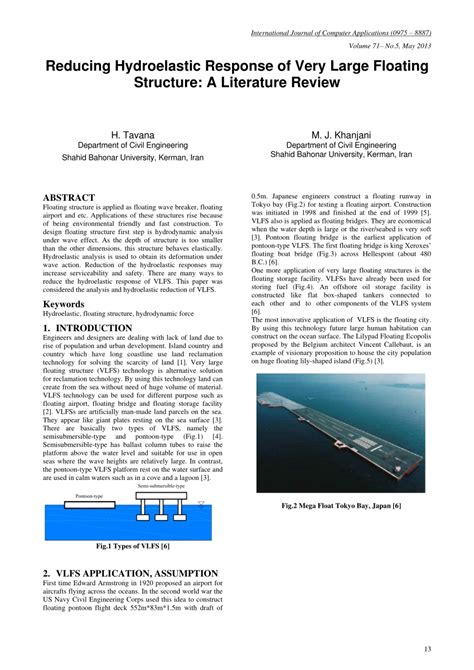 Pdf Reducing Hydroelastic Response Of Very Large Floating Structure