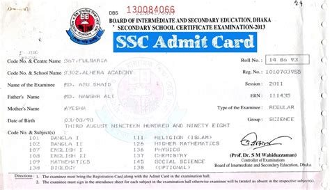 Ssc Admit Card 2025 Download Bangladesh Education Board