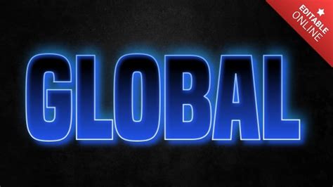 Global | Dark Blue | Text Effect Generator