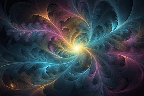 Premium Ai Image Abstract Fractal Texture Wisps And Lights Background