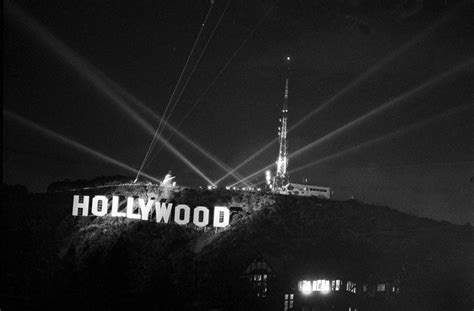 Hollywoodland Sign Lit Up