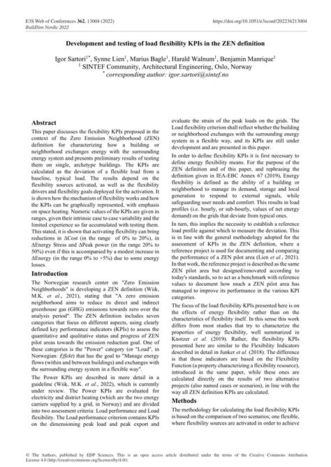 pdf development and testing of load flexibility kpis in the zen