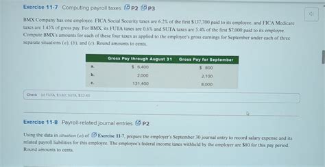 Solved Exercise 11 7 ﻿computing Payroll Taxes P 2 因3bmx