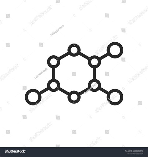 Neurotransmitter Icon Thin Linear Illustration Brain Stock Vector