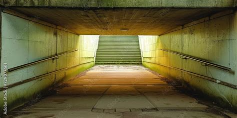Underpass Beneath A Bridge This Cement Tunnel Runs Underneath The Road