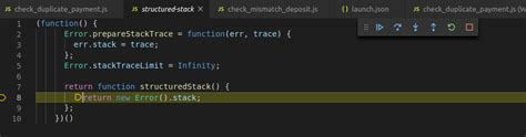 Node Js Vscode Node Js Debugger Stuck At The Structured Stack File Stack Overflow