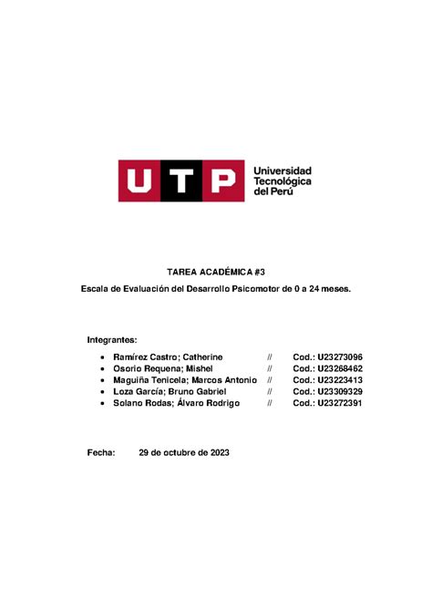 Informe tarea 3 Análisis del Escala de Evaluación del Desarrollo