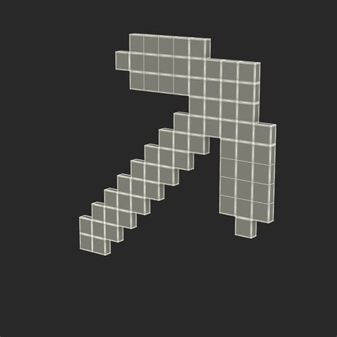 3d Minecraft Pickaxe Model