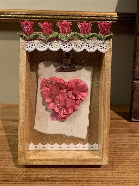 Valentine Assemblage Framed Valentine Heart Romantic Shadowbox Box Art Etsy