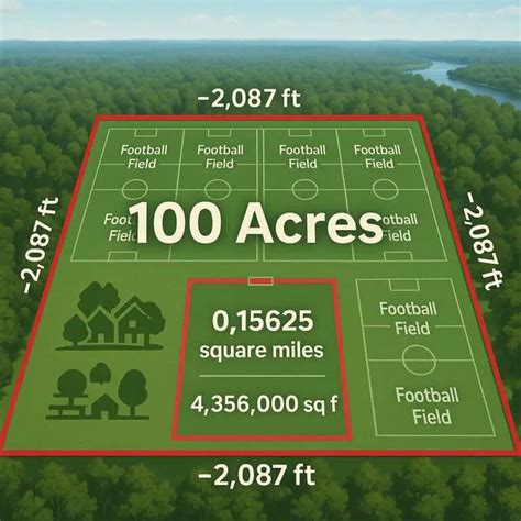 How Big Is 100 Acres Of Land Size Explained In Miles Feet And