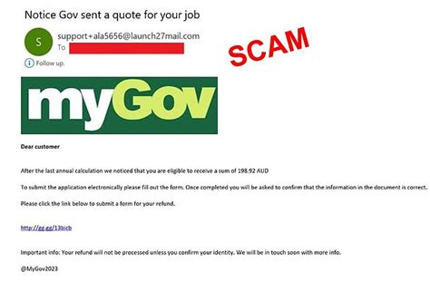 MyGov Scam Warning As Emails And Texts Claim Recipients Are Eligible For Refund Or Rebate