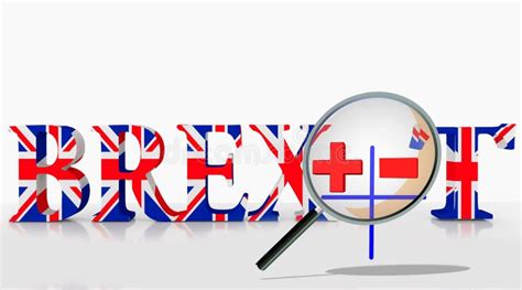 Brexit Advantages Disadvantages Yes Now Plus Minus 3d Rendering Stock