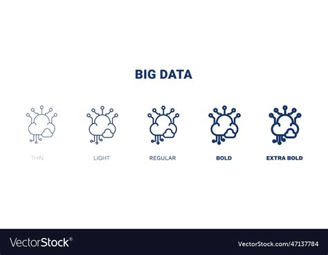 Big Data Icon Thin Light Regular Bold Black Vector Image