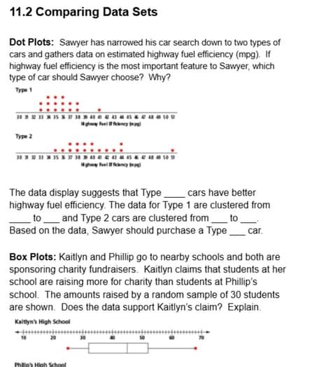 11 2 Comparing Data Sets By Jessica Furman Tpt