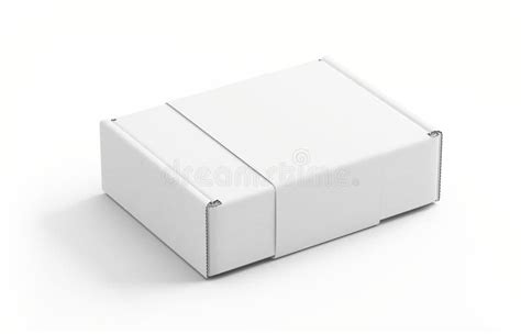 White Paper Box For Branding With Blank Paper Label Packaging Mockup Stock Illustration