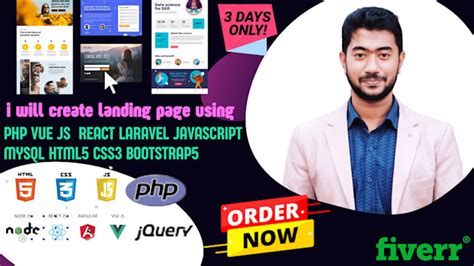 Create Websites Landing Page Php Laravel Vuejs Javascript Html Css