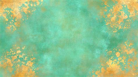 Abstract Teal And Gold Textured Surface With Artistic Patterns Stock Image Image Of Design