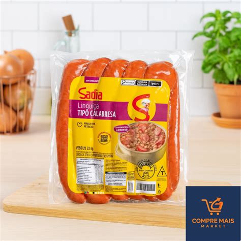 Linguiça Calabresa Sadia 25kg Sabor Intenso Ideal Para Churrasco E