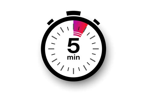 5 Minutes Timer Stopwatch Symbol In Flat Style Editable Isolated