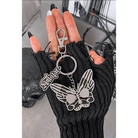 Killstar Accessories Killstar Darkspell Skull Butterfly Keychain