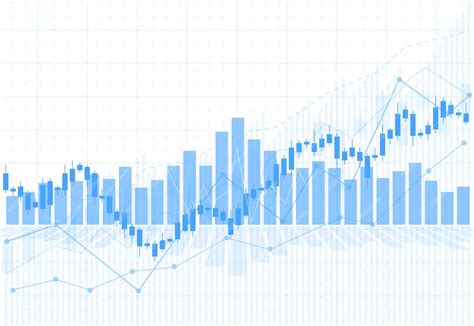 주식 시장 투자 거래의 비즈니스 촛불 스틱 그래프 차트 배경 디자인 강세 포인트 그래프 벡터 일러스트 레이 션의 추세 프리미엄 벡터