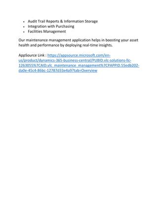 VLC Maintenance Management App PDF