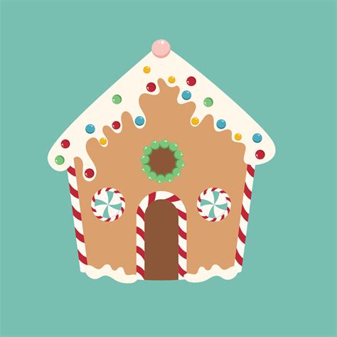 Gingerbread House Christmas Holiday Vector Illustration Graphic