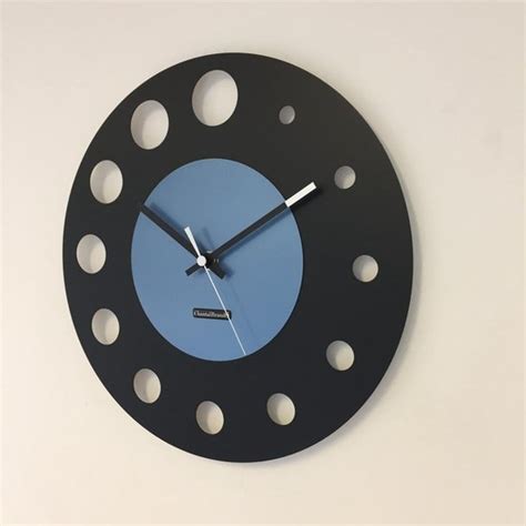 Wandklok Stil Uurwerk Handgemaakt Chantalbrando Atomium Black