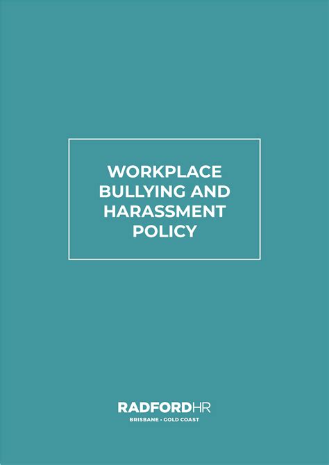 Workplace Bullying And Harassment Policy Radford Hr