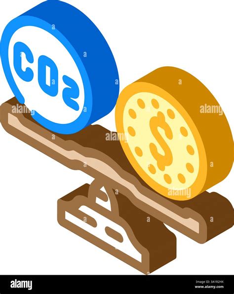 Offset Carbon Isometric Icon Vector Illustration Stock Vector Image
