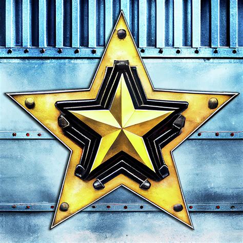 Grunge Metal Gold Star Digital Art By Mark Tisdale Fine Art America