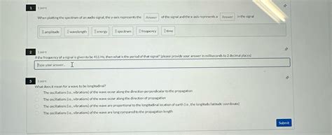 Solved 11 ﻿pointwhen Plotting The Spectrum Of An Audio