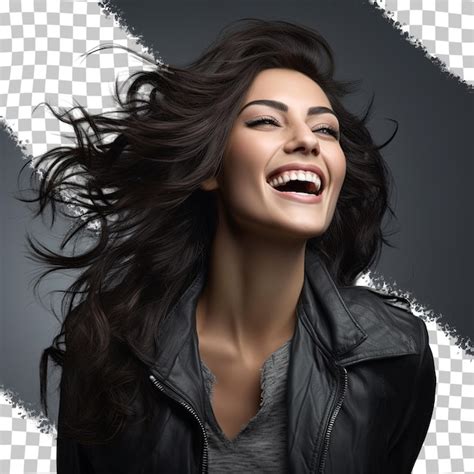 Premium Psd Attractive Woman With Joyous Expression Alone On