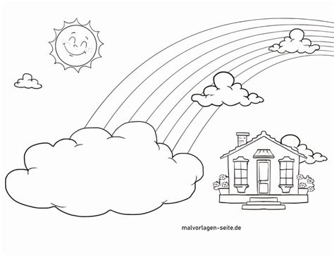 Malvorlage Regenbogen Ausmalbild Kostenlos Herunterladen