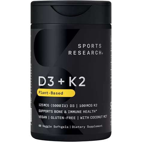 Buy Sports Research D3 K2 With Coconut Oil Based K2 Mk7 Vegan D3